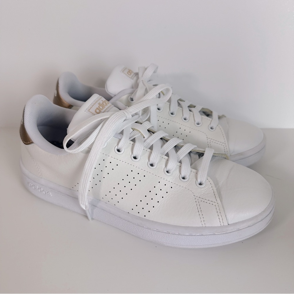 Adidas Women Advantage Tennis Shoe Sneakers Off White… - Gem